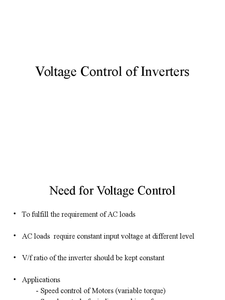 Inverter Voltage Control Techniques | PDF | Power Inverter | Power ...