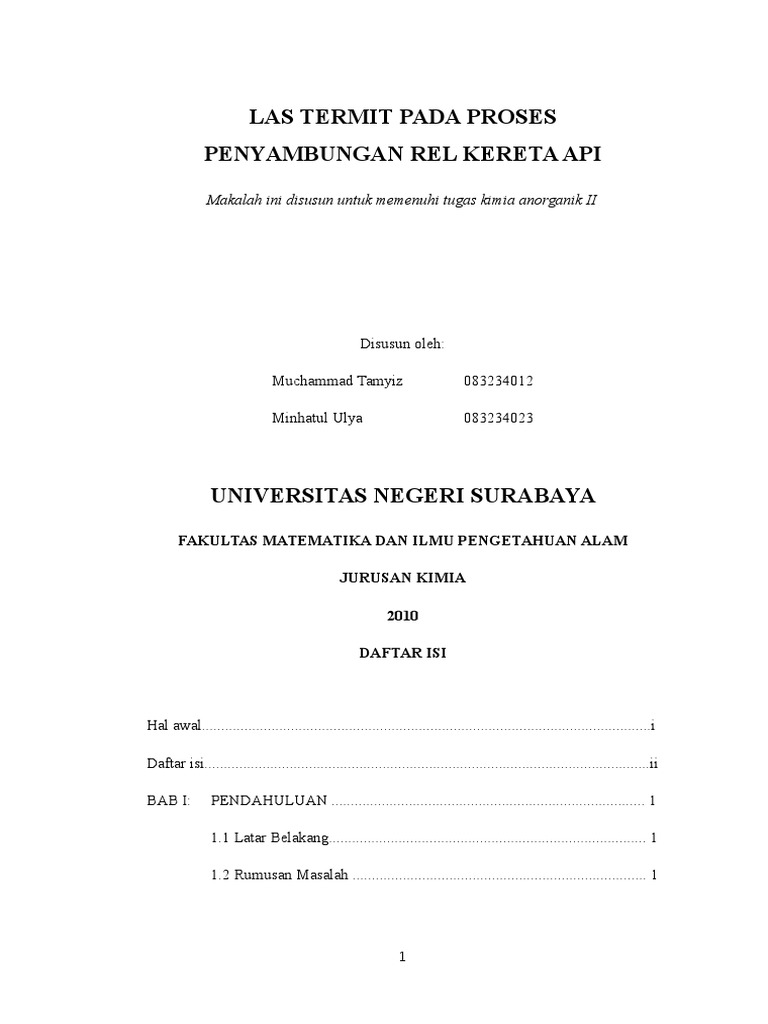 Proses Las Termit untuk Rel Kereta Api | PDF