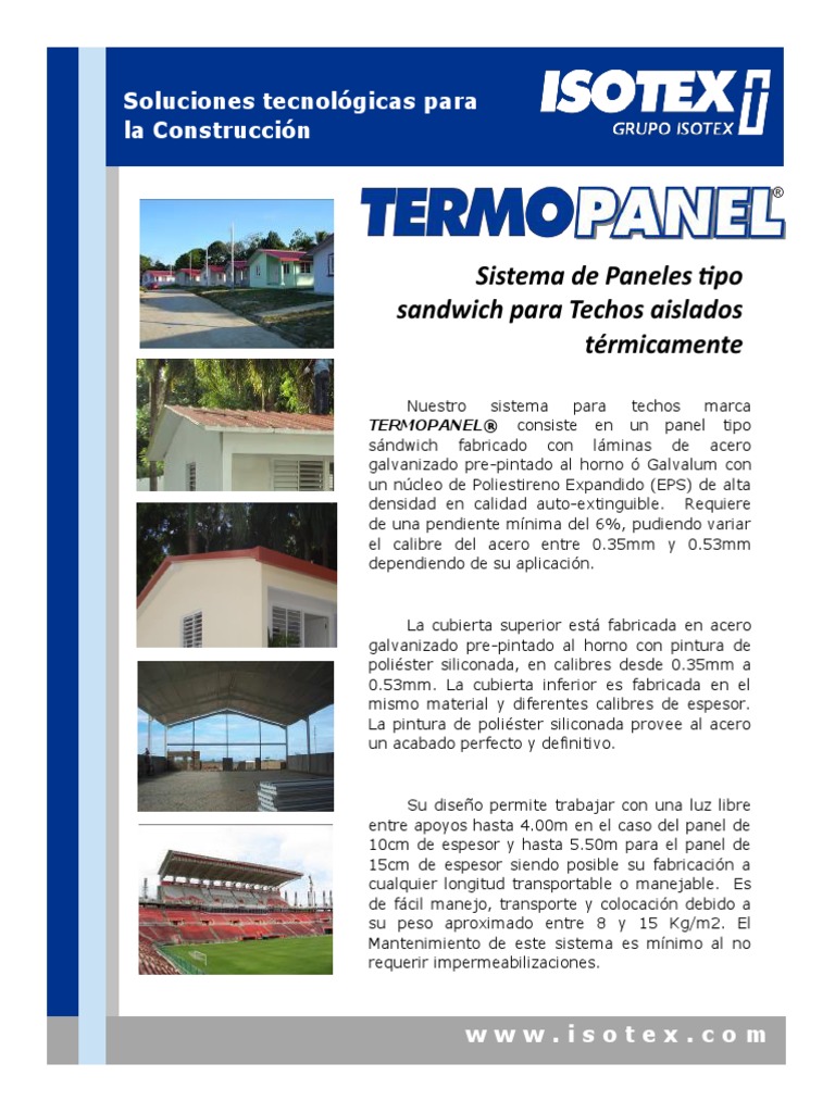 Termopanel Especificaciones Tecnicas ISOTEX | PDF | Acero | Tornillo