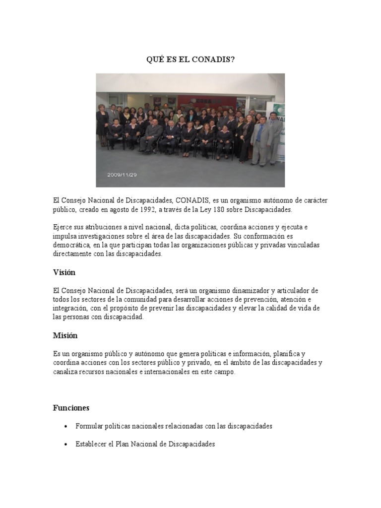 Que Es El Conadis | PDF | Invalidez | Ecuador