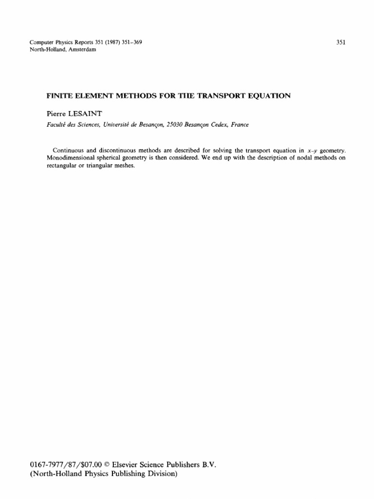 FEM For NT | PDF | Finite Element Method | Numerical Analysis