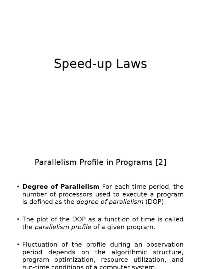 Speed Up Laws | PDF | Parallel Computing | Scalability