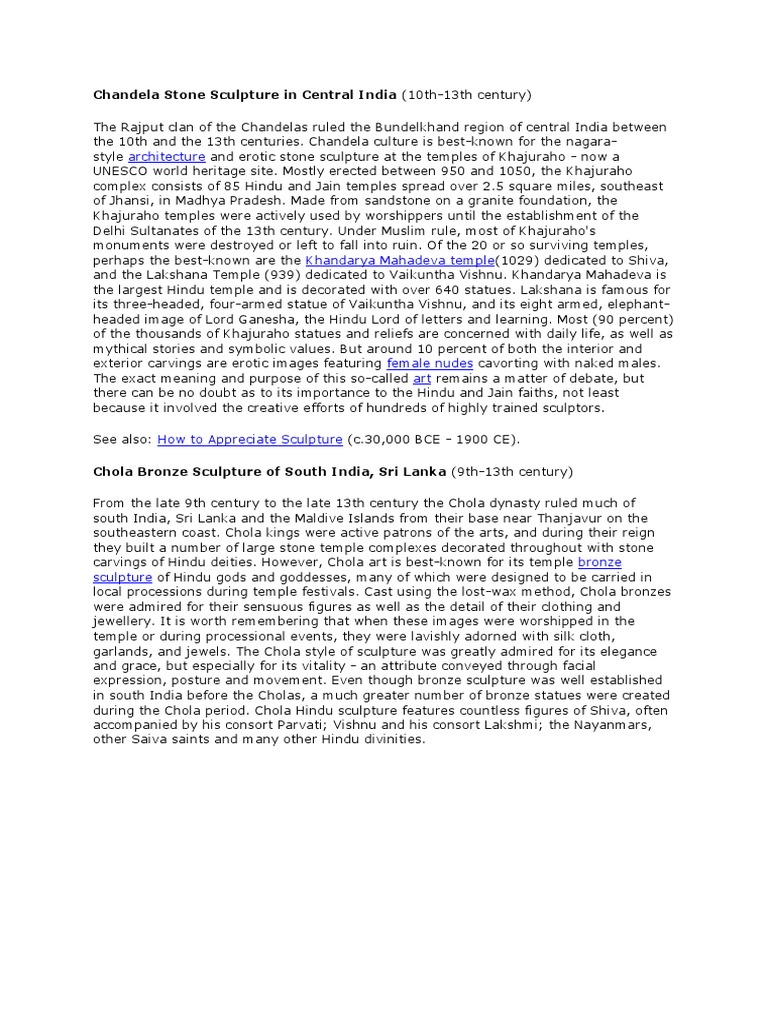 Chandela Stone Sculpture in Central India | PDF | Sculpture | Religion ...