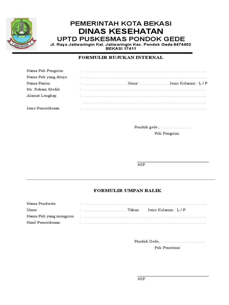 Contoh Formulir Rujukan Internal | PDF | Memasak, Makanan, & Anggur | Hukum