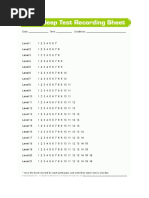 Beep Test Score Tracking Sheet | PDF