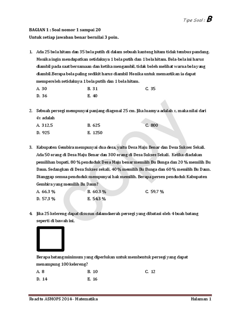 ASMOPS 2014 Math PDF | PDF