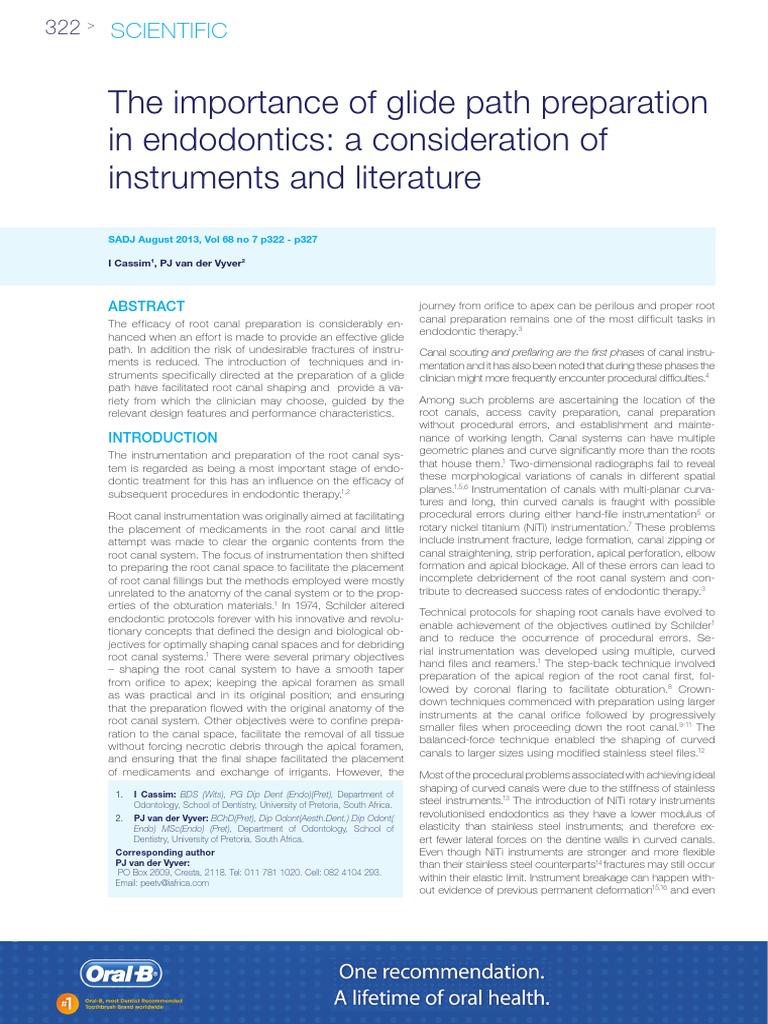 Glide Path Preparation | PDF | Mouth | Dentistry Branches