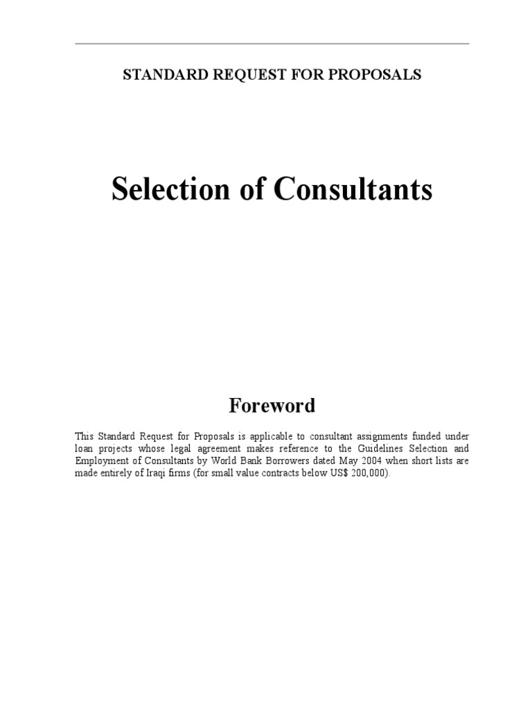 Standard Request For Proposal | PDF | Request For Proposal | International Development Association