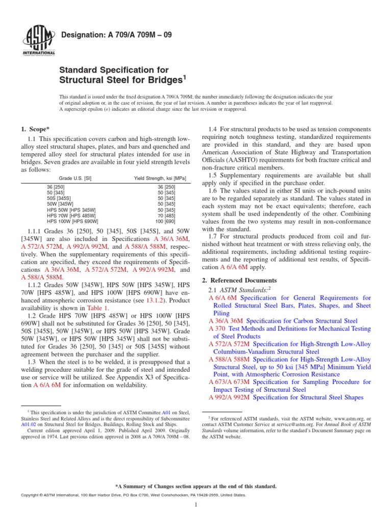 Astm A709 - A709m (2009) | PDF | Structural Steel | Steel