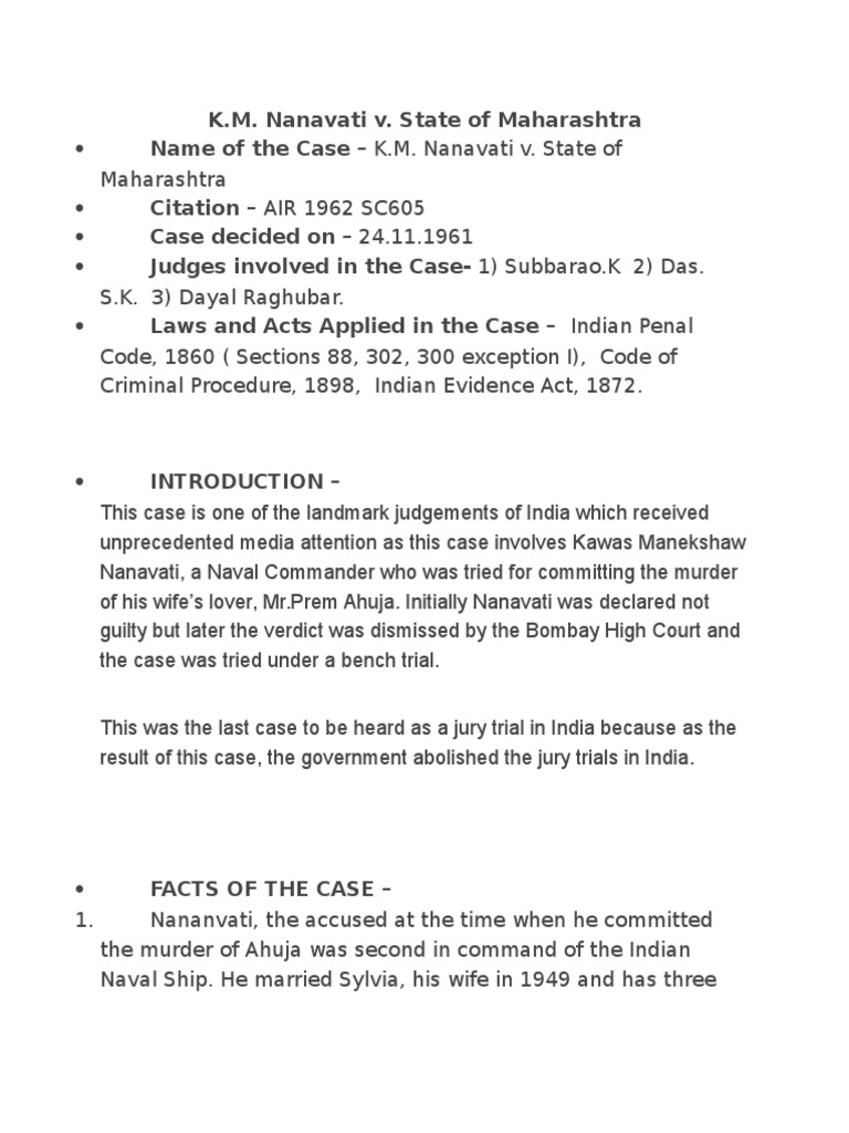 KM Nanavati | PDF | Government Institutions | Separation Of Powers