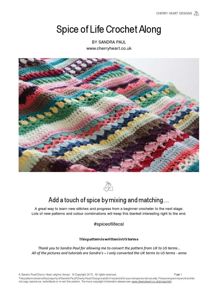 Spice of Life Afghan - US Version | PDF | Crochet | Textiles