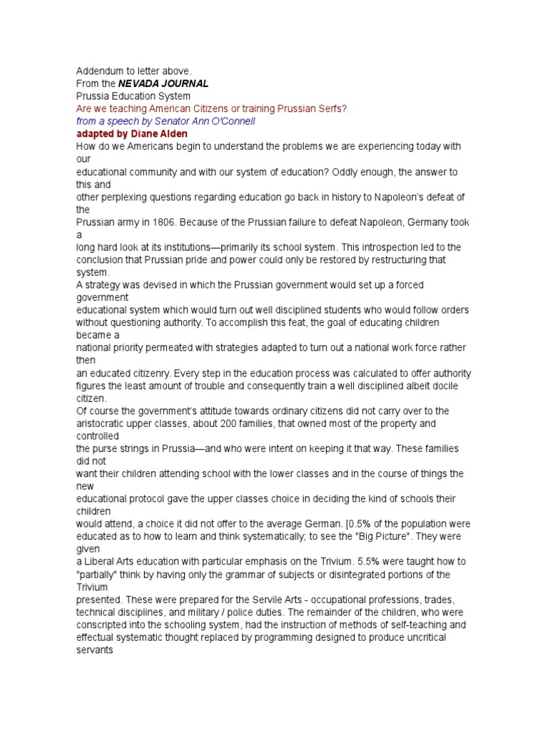 Prussian Influence on American Education | PDF | History