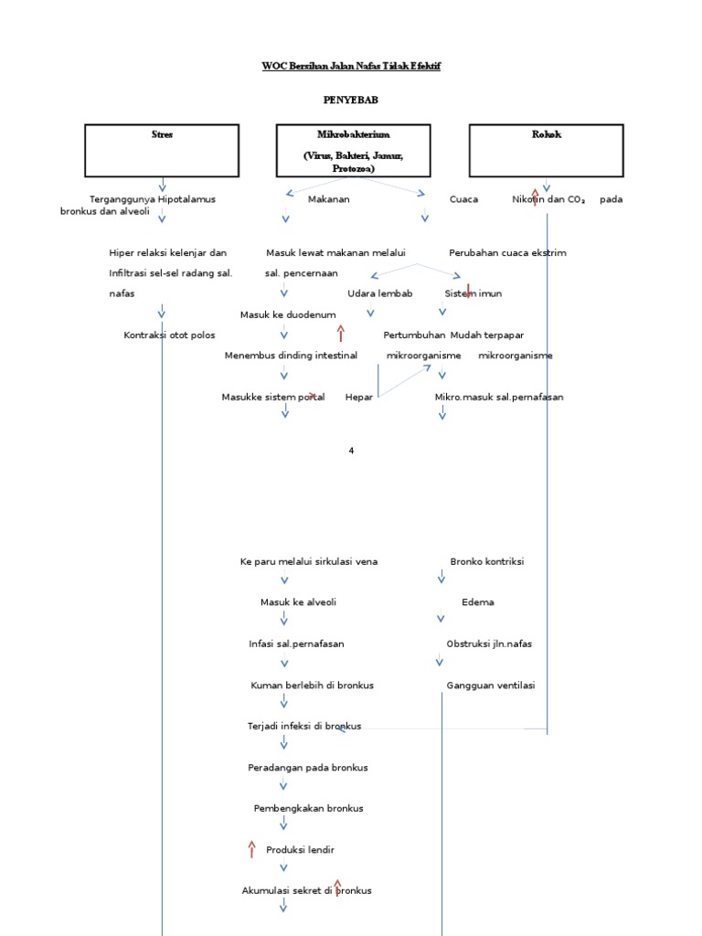 5 WOC Bersihan Jalan Nafas Tidak Efektif | PDF