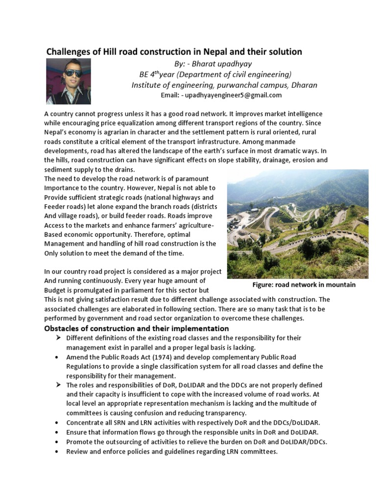 Opportunities and Challenges of Road Construction in Nepal | PDF ...
