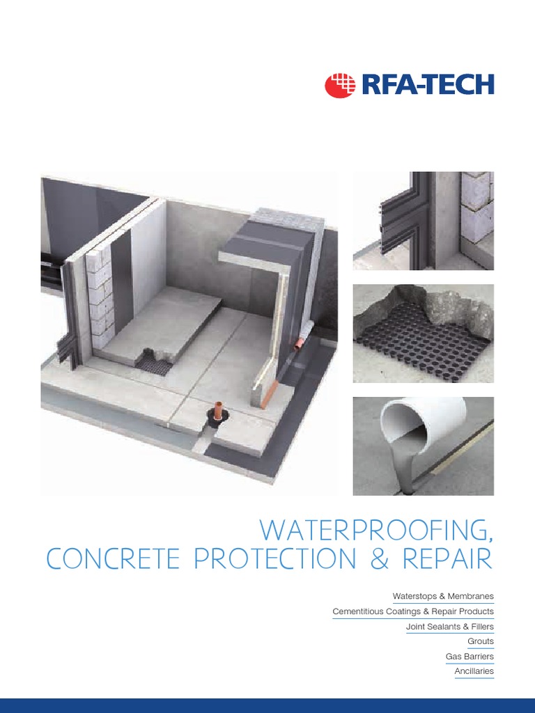 RFA-TECH Waterproofing Brochure | PDF | Mortar (Masonry) | Concrete
