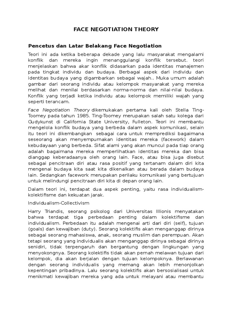 Face Negotiation Theory | PDF