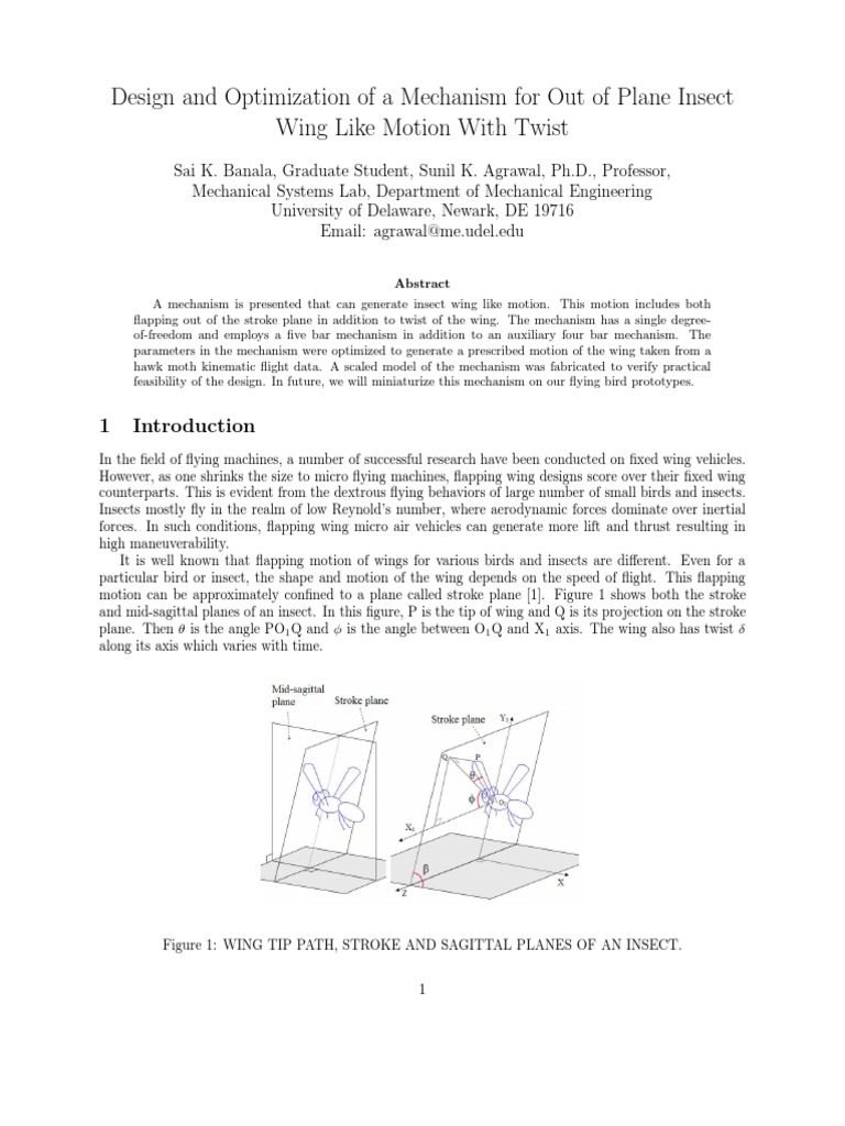 Trans ASME, J. Mech. Des...... Design and Optimization of Mechanism For Out-Of-plane Insect ...