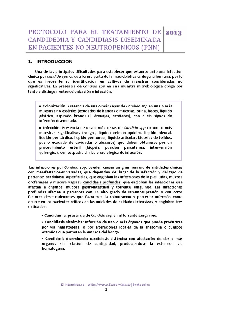 TMP 25725 Protocolo - Candidiasis 1445392358 | PDF | Candidiasis | Septicemia