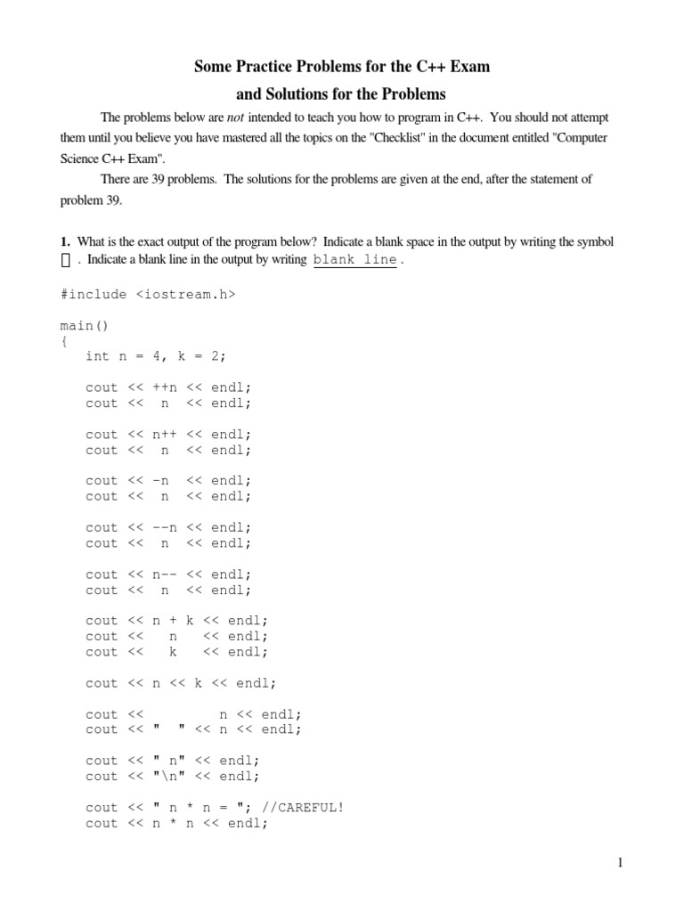 Practice Problems | Download Free PDF | Parameter (Computer Programming) | Subroutine