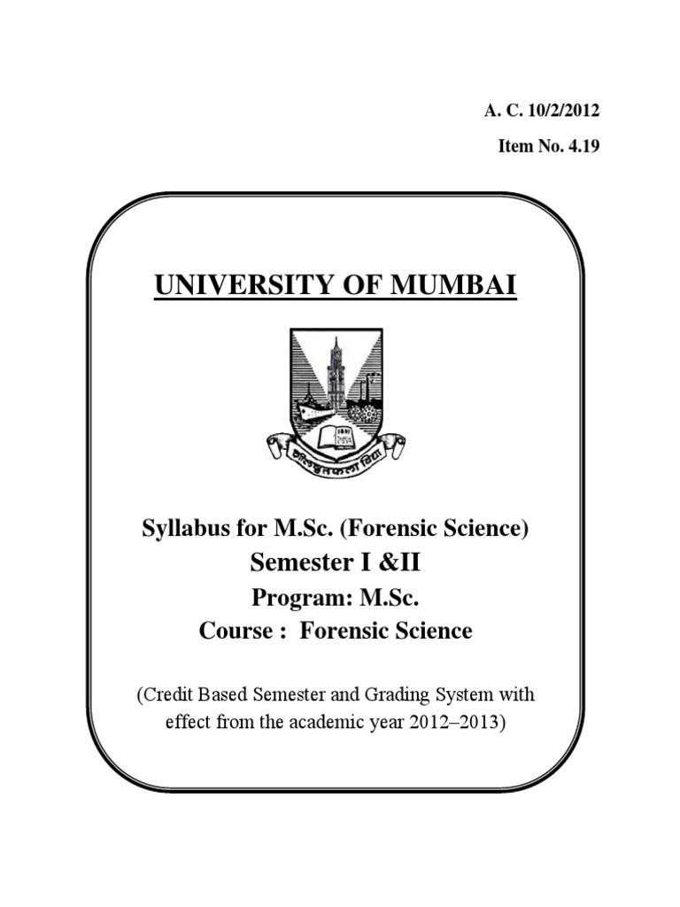 4.19 M.sc. Forensic Science | PDF