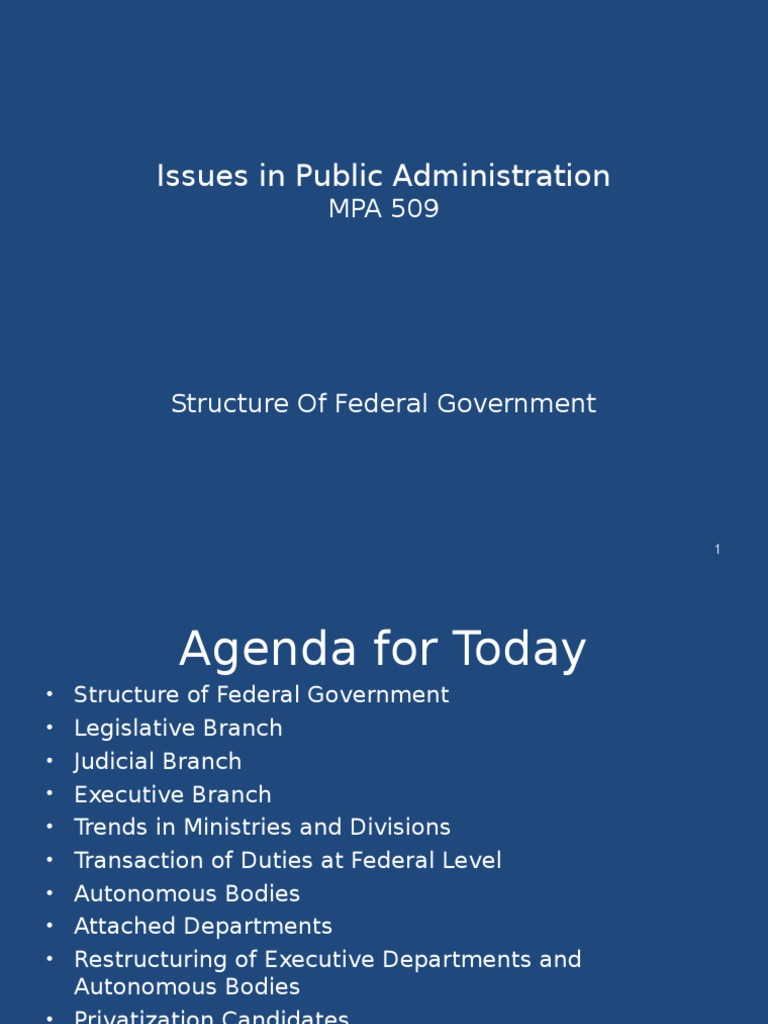 Lecture 22 Structure of Federal Govt | PDF | Ministry (Government ...