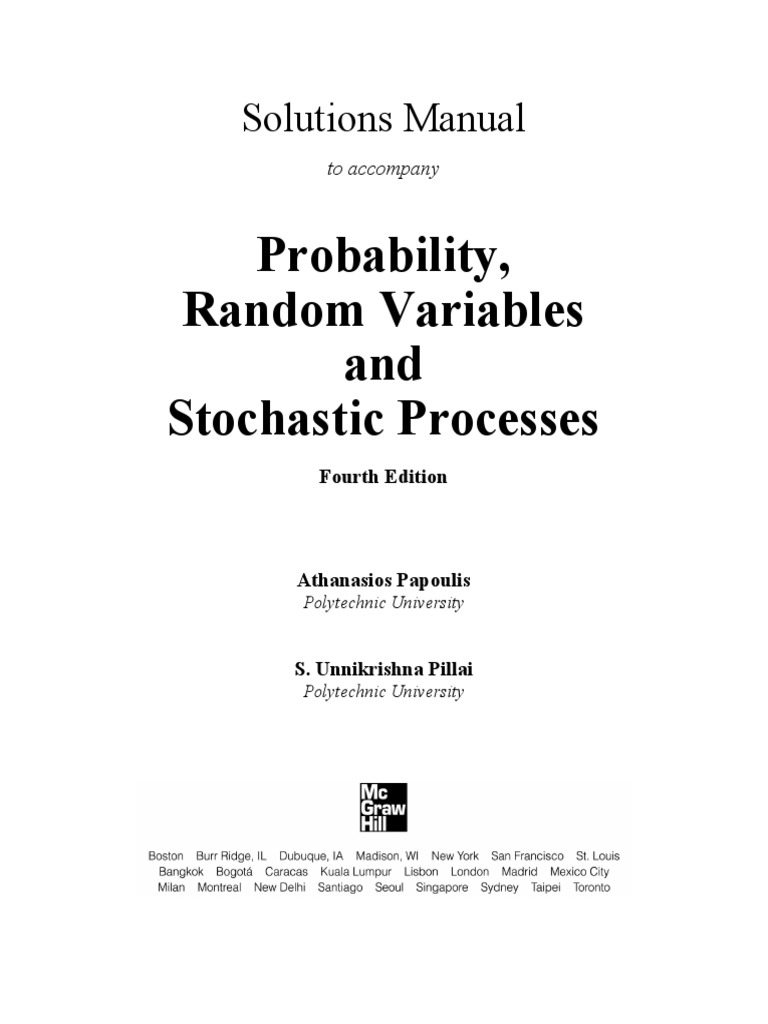 Probability, Random Variables and Stochastic Processes Solutions ...