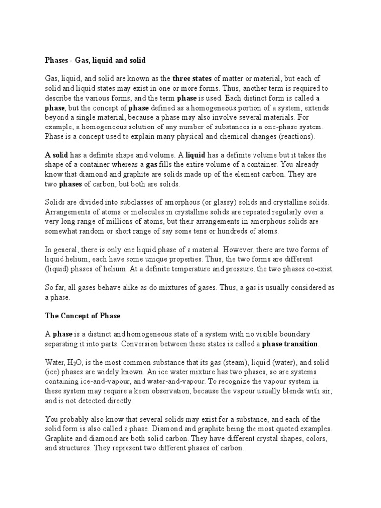 Phases of Matter | PDF | Phase (Matter) | Solid