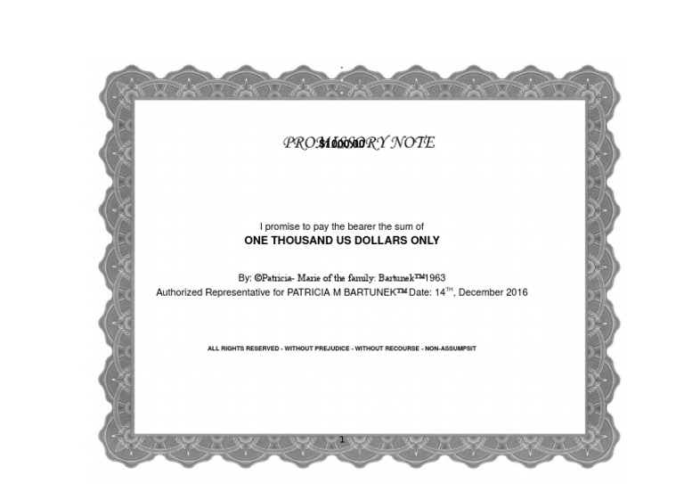 I Promise To Pay The Bearer The Sum Of: All Rights Reserved - Without ...