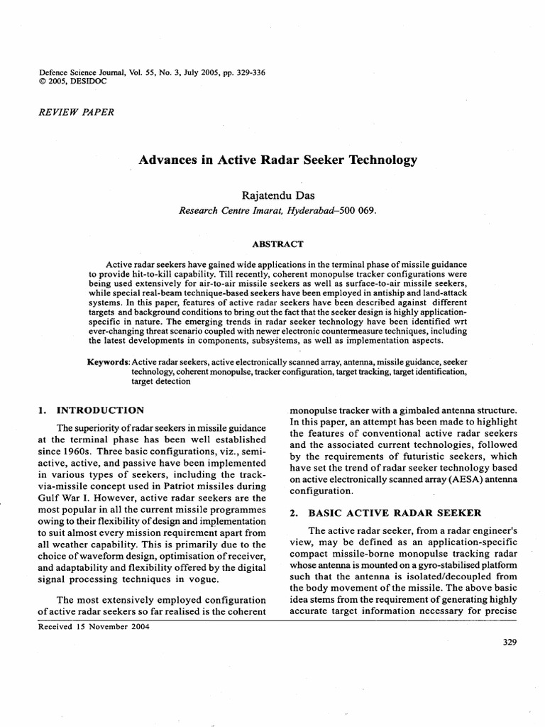 Advances in Radar Seeker Technology | PDF | Radar | Microwave