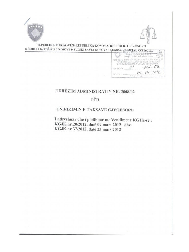 Udhezimi Administrativ NR 2008 02 - 259452 | PDF