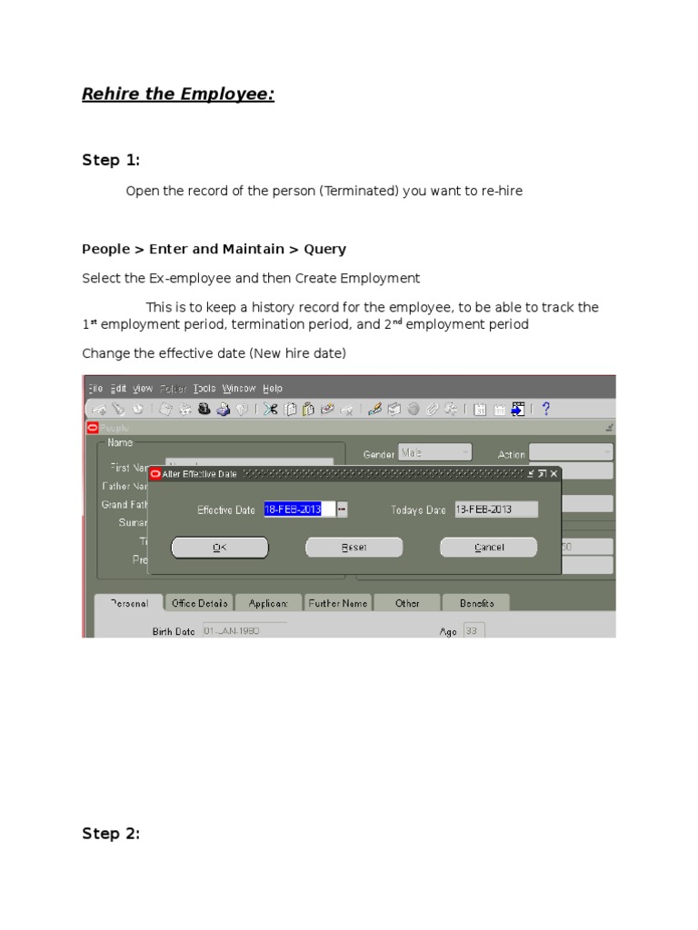 Rehire The Employee r12 | PDF