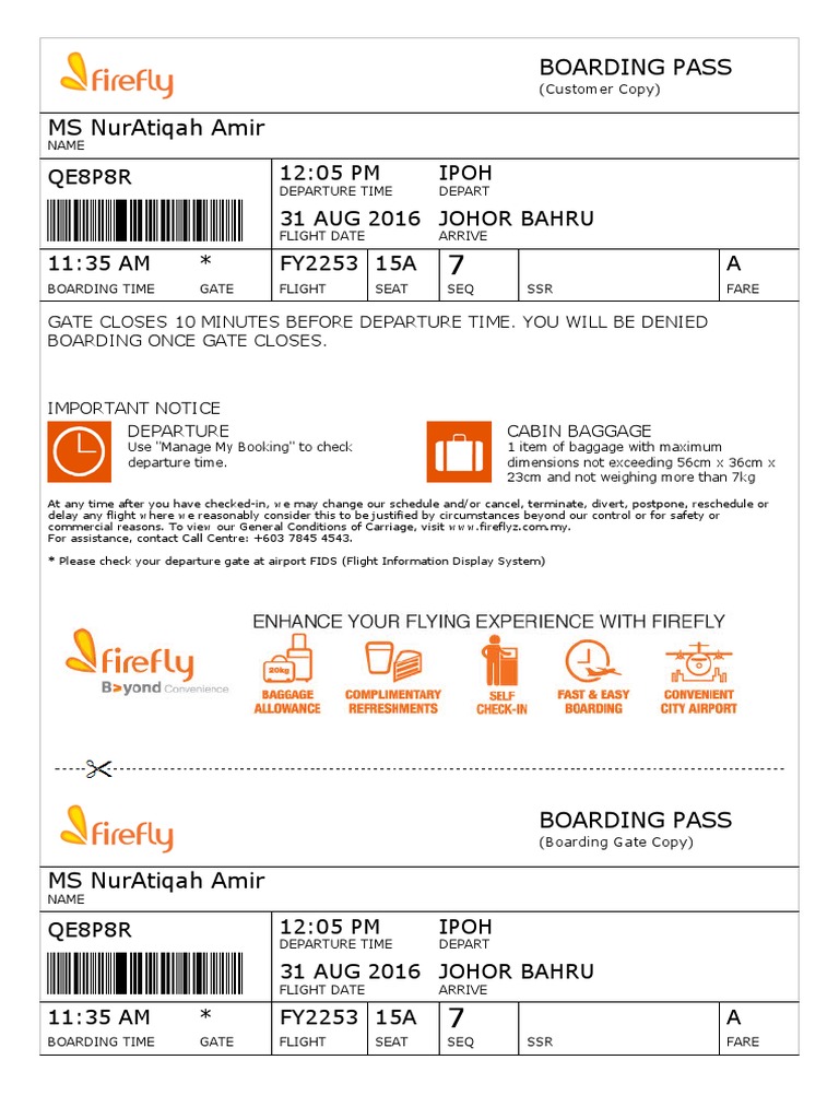 Firefly Boarding Pass - QE8P8R | PDF