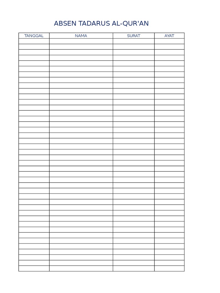 Absen Tadarus | PDF