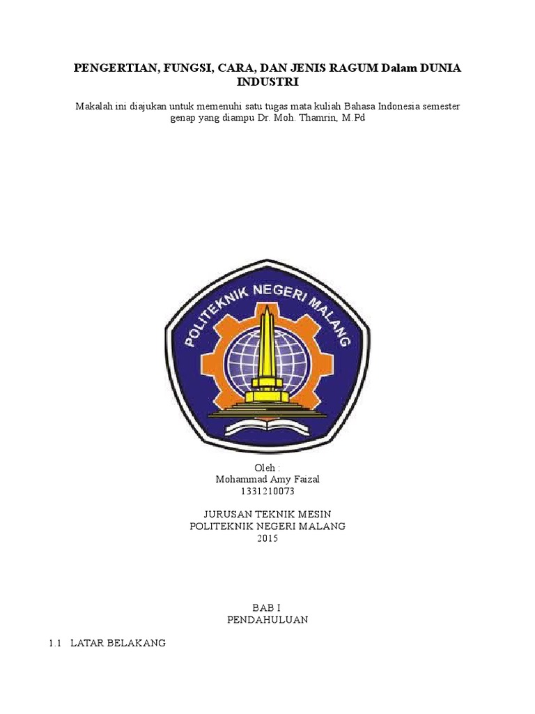PENGERTIAN, FUNGSI, CARA, DAN JENIS RAGUM Dalam DUNIA INDUSTRI | PDF