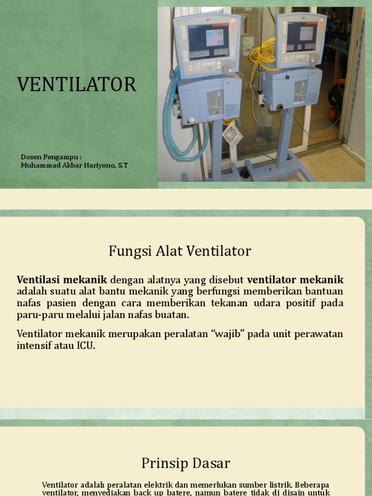 Fungsi dan Mode Ventilator ICU | PDF | Kesehatan Holistik | Sains ...