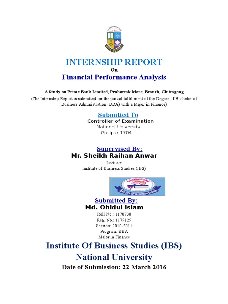 Internship Report: Institute of Business Studies (IBS) National University | PDF | Vocational ...