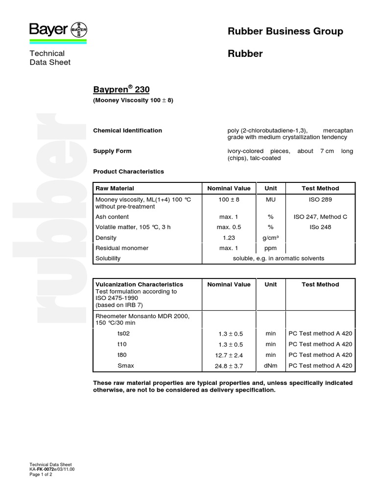 Baypren 230 0072e | PDF