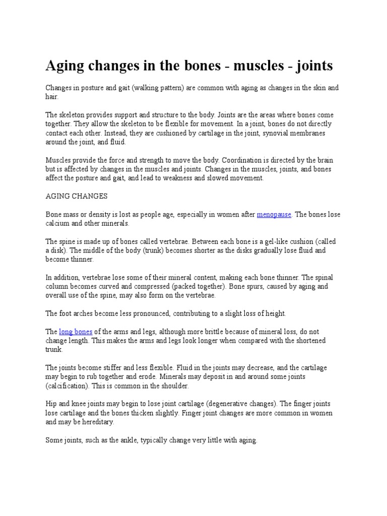 Aging Changes in The Bones | PDF | Muscle | Bone