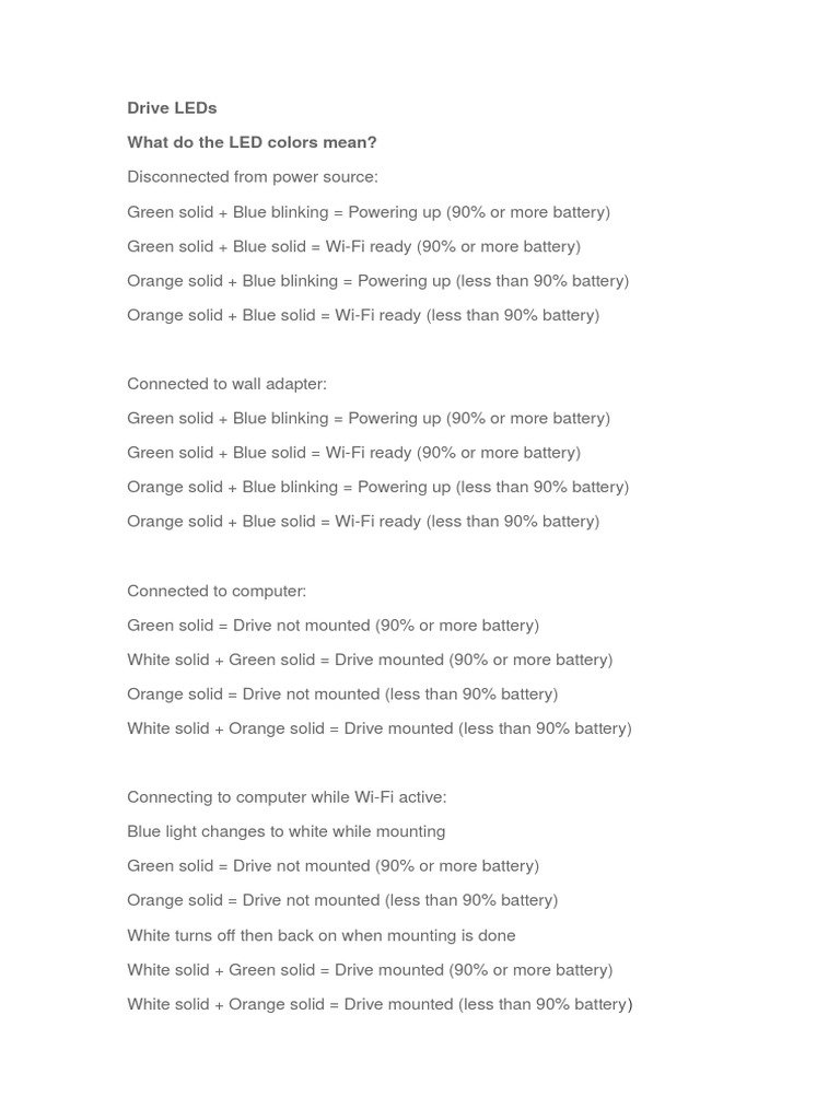 Drive Leds What Do The Led Colors Mean? | PDF