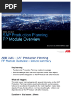 SAP PP Master Data Overview Guide | PDF