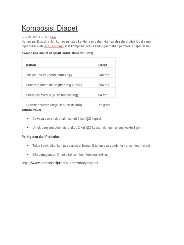 Komposisi Diapet | PDF