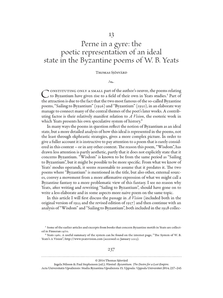 Perne in a gyre | W. B. Yeats | Eastern Orthodox Church