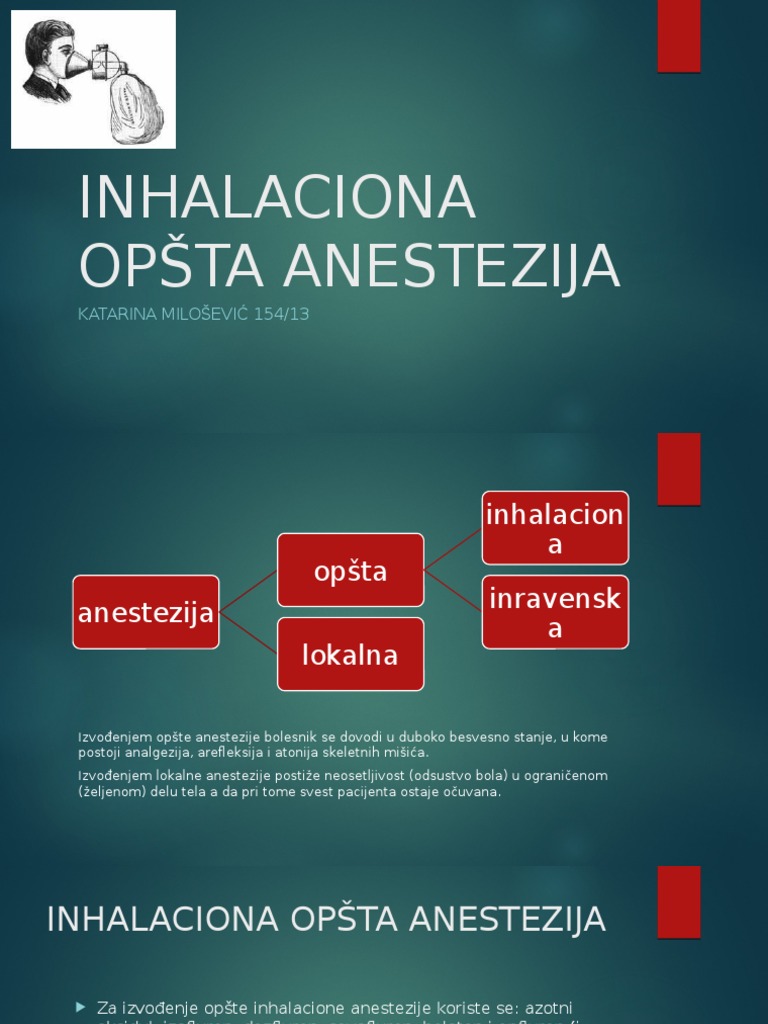 Inhalaciona Opšta Anestezija | PDF