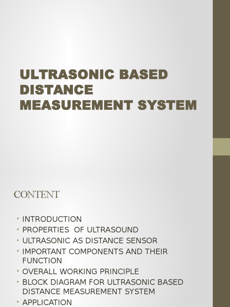 Ultrasonic Distance Measurement System | PDF | Ultrasound | Electronics