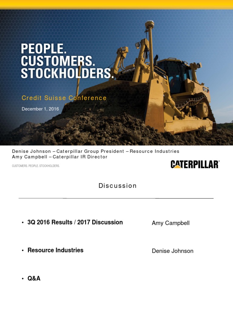 Caterpillar Presentation at Credit Suisse Investor Conference 2016 ...