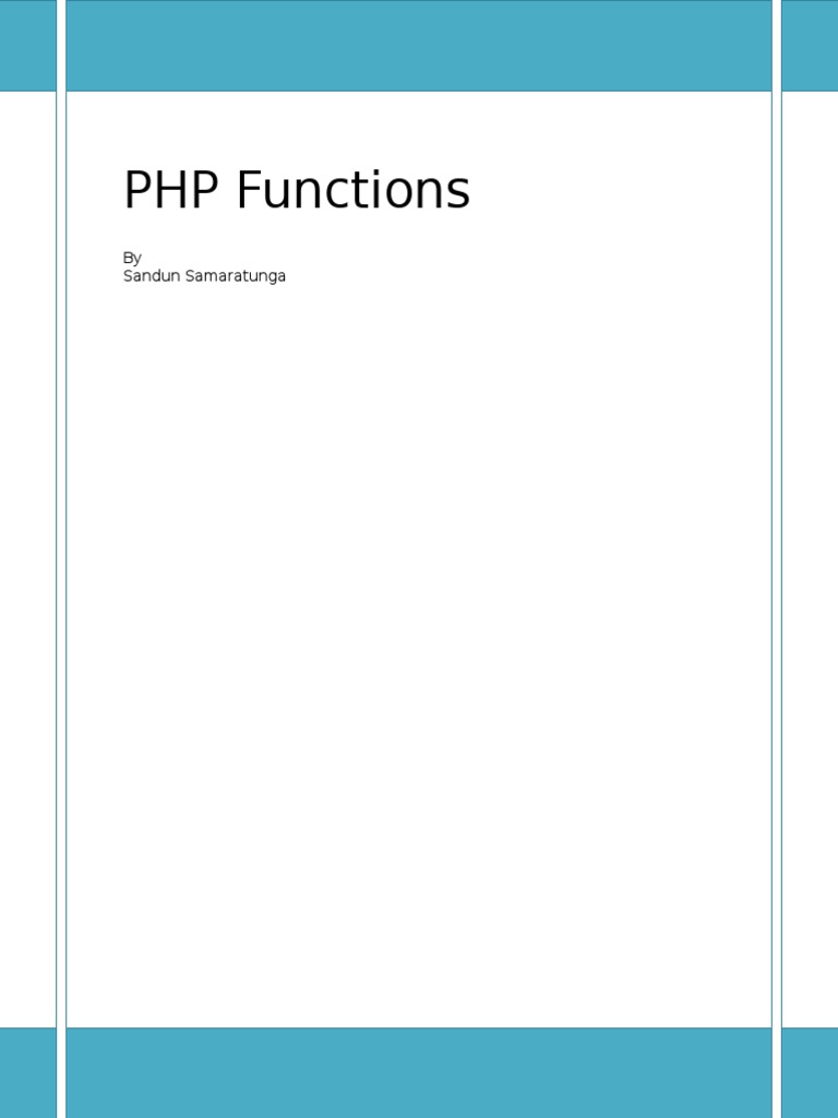 Functions With PHP | PDF | Parameter (Computer Programming) | Subroutine