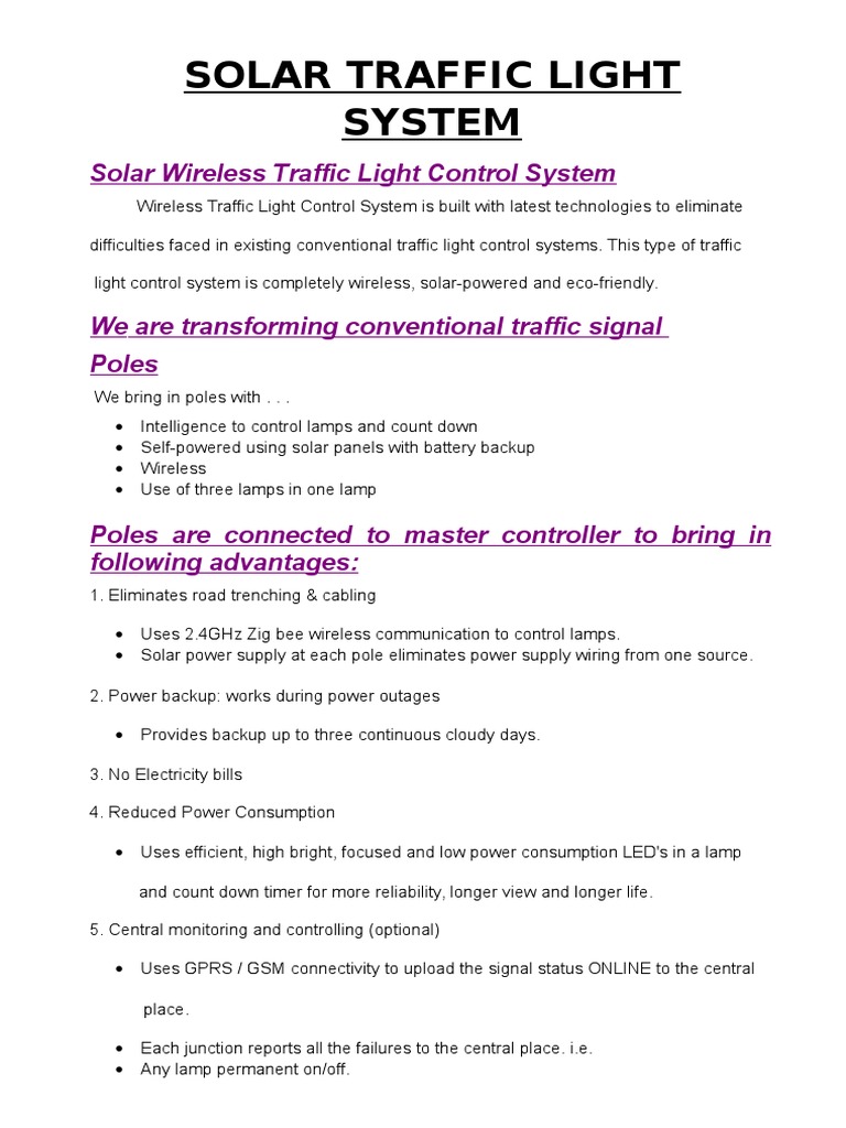 Solar-Powered Traffic Light System | PDF | Solar Energy | Photovoltaics