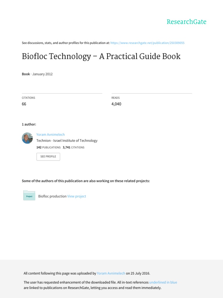 Biofloc Technology - A Practical Guide Book: January 2012 | PDF ...
