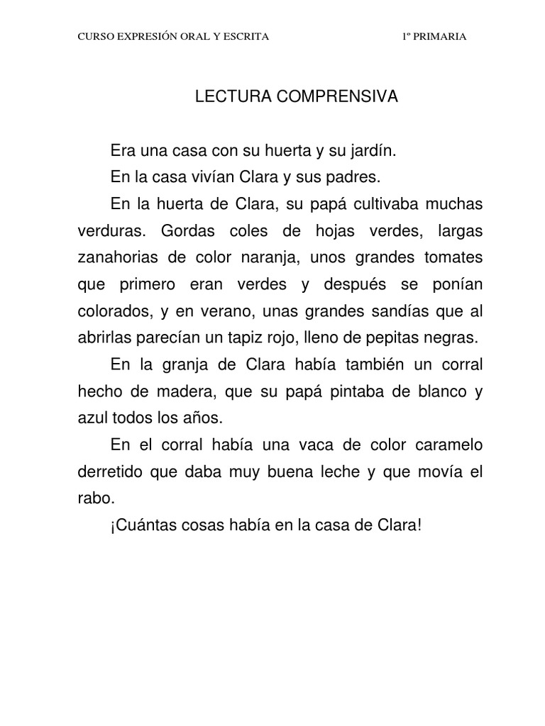 Lectura 15 Nivel 1º PDF | PDF