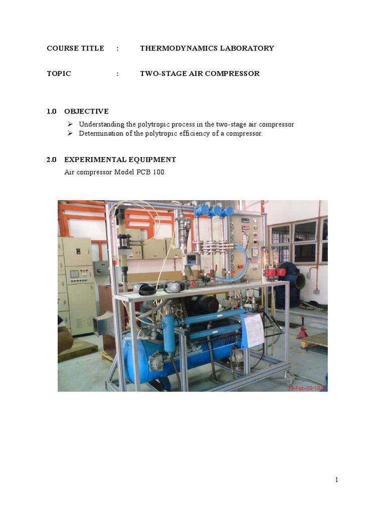 Two-Stage Air Compressor | PDF | Gas Compressor | Heat